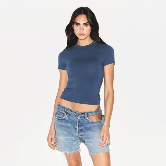 SKIMS | Tops | Skims Cotton Jersey Tshirt In Harbor Size Large | Poshmark